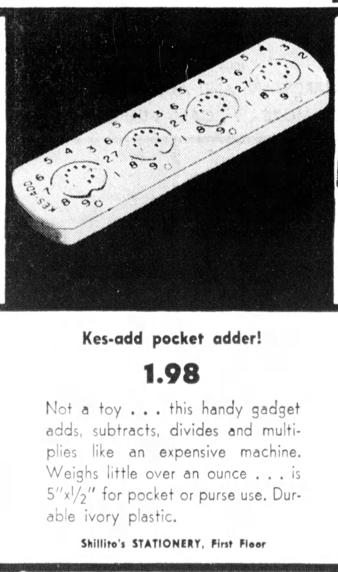 The Kesling Pocket Adder - Jaap's Mechanical Calculators Page