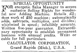 The Lightning Adding Machine - Jaap's Mechanical Calculators Page